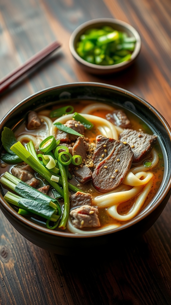 Savory Beef Udon Noodle Soup Recipe